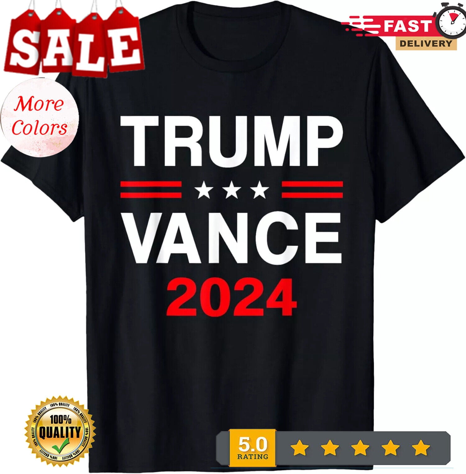 Trump Vance 2024 President Trump Supporter Re-Election T-Shirt vvc ...