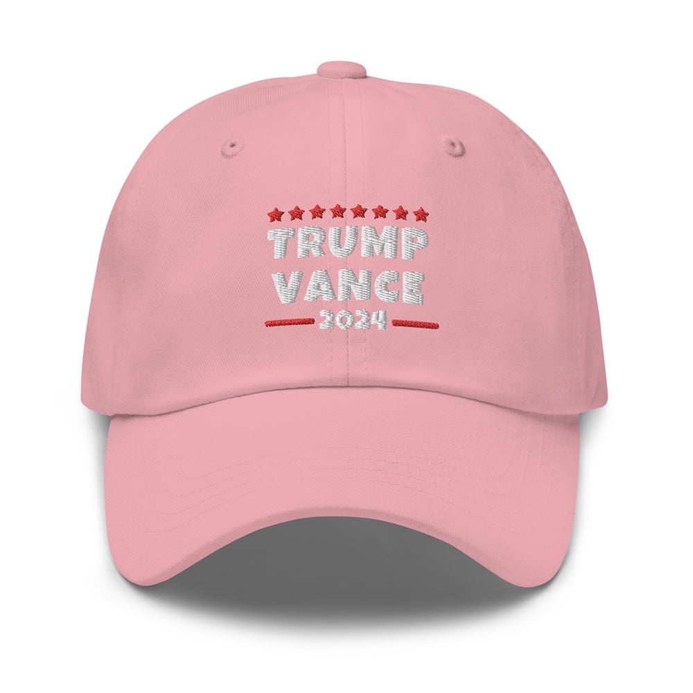 Trump Vance 2024 Red Stars Embroidered Dad Hat (Pink) - Walmart.com