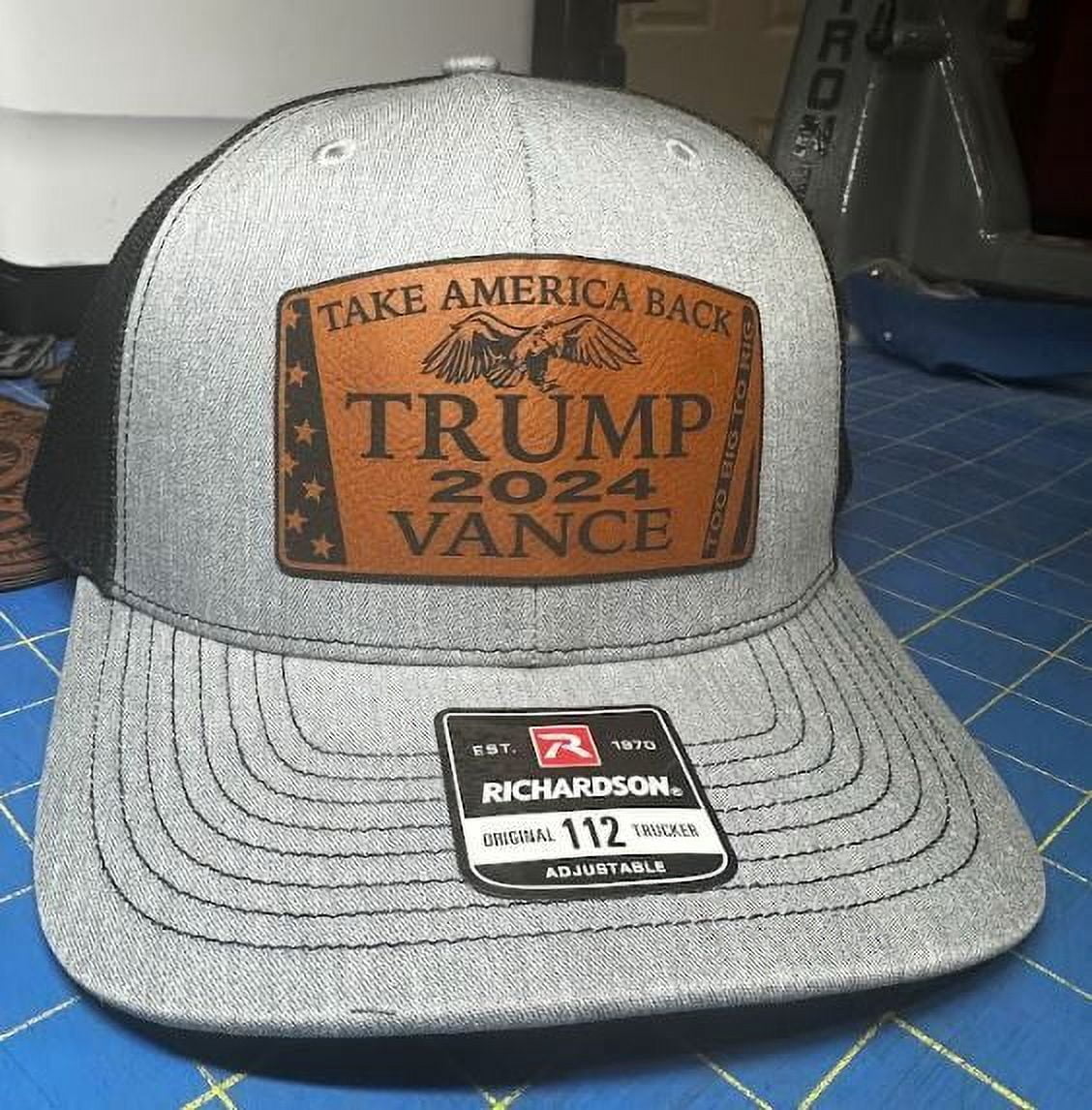Trump Vance Hat Take America Back Eagle Leather Badge Adjustble ...