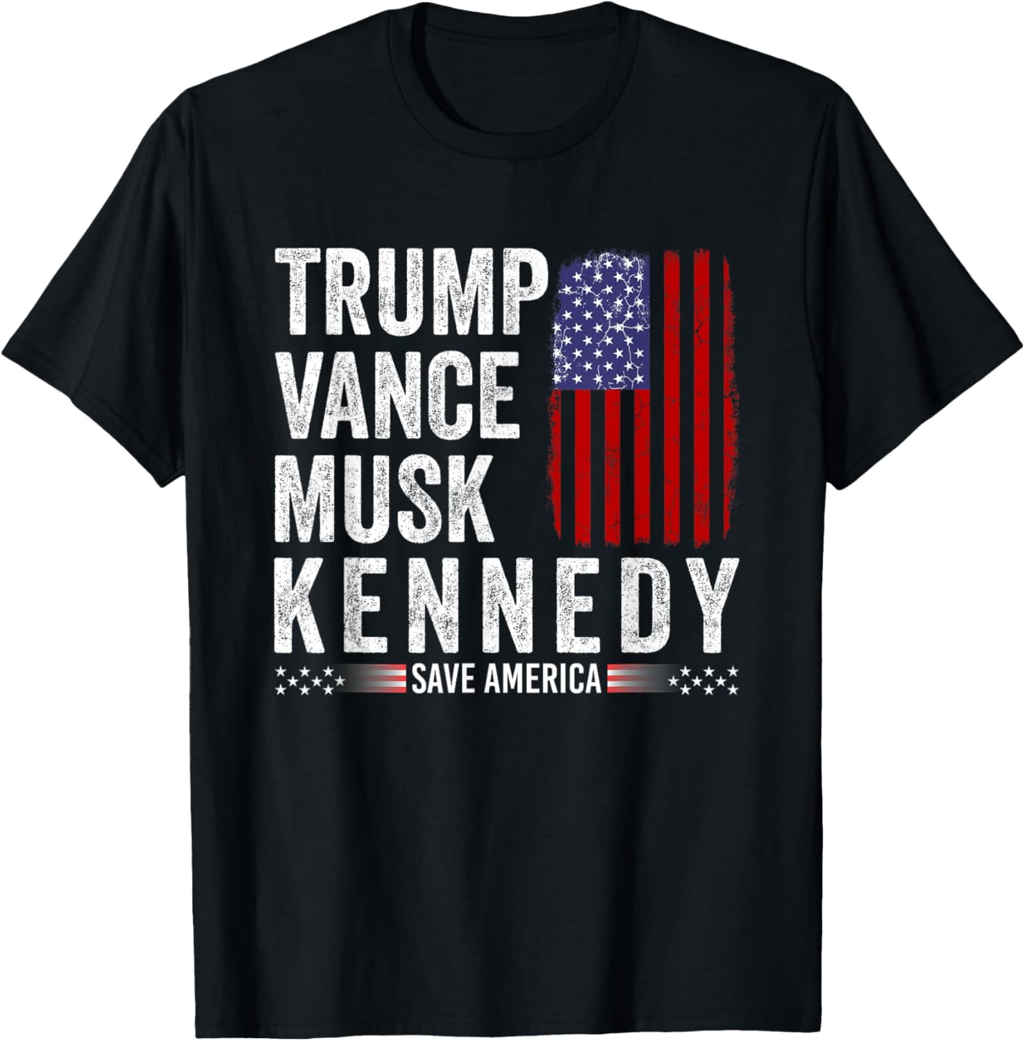Trump Vance Musk Kennedy Save America 2024 Vintage USA Flag T-Shirt ...