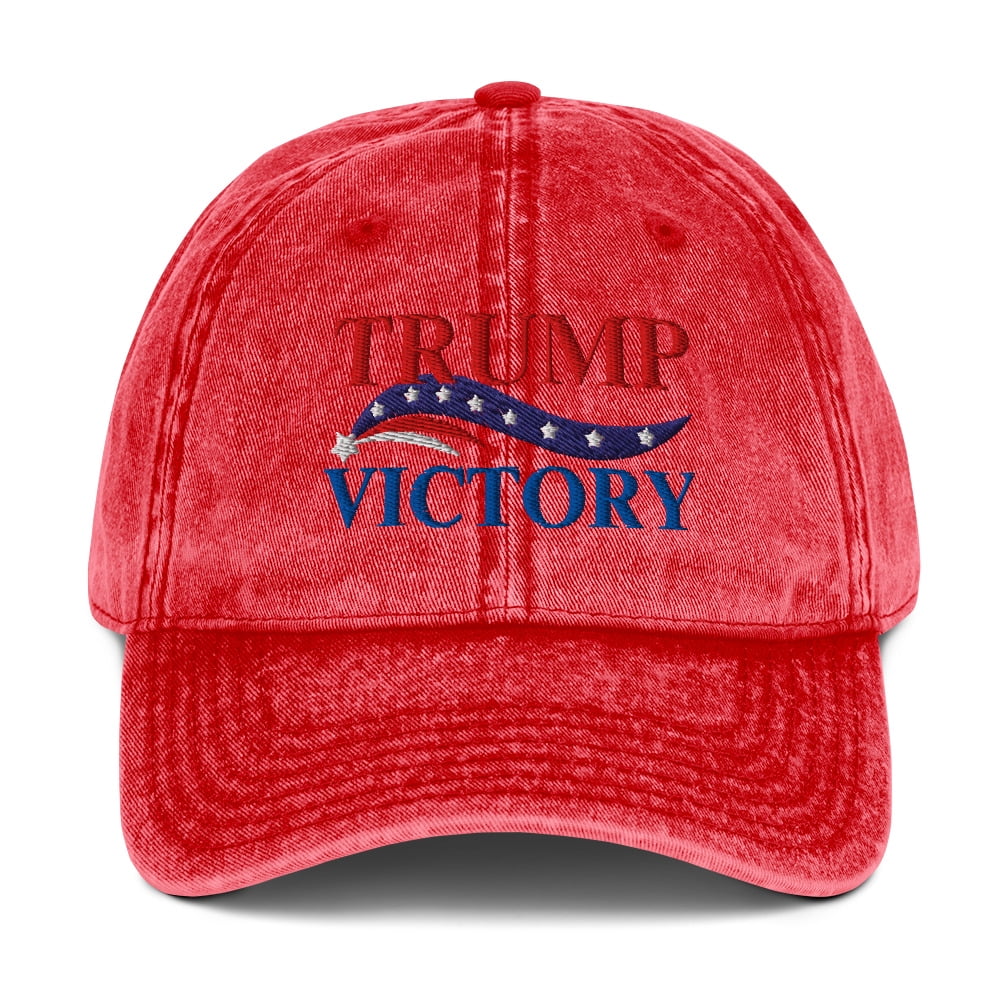 Trump Victory Embroidered Vintage Cotton Twill Cap (Red) - Walmart.com