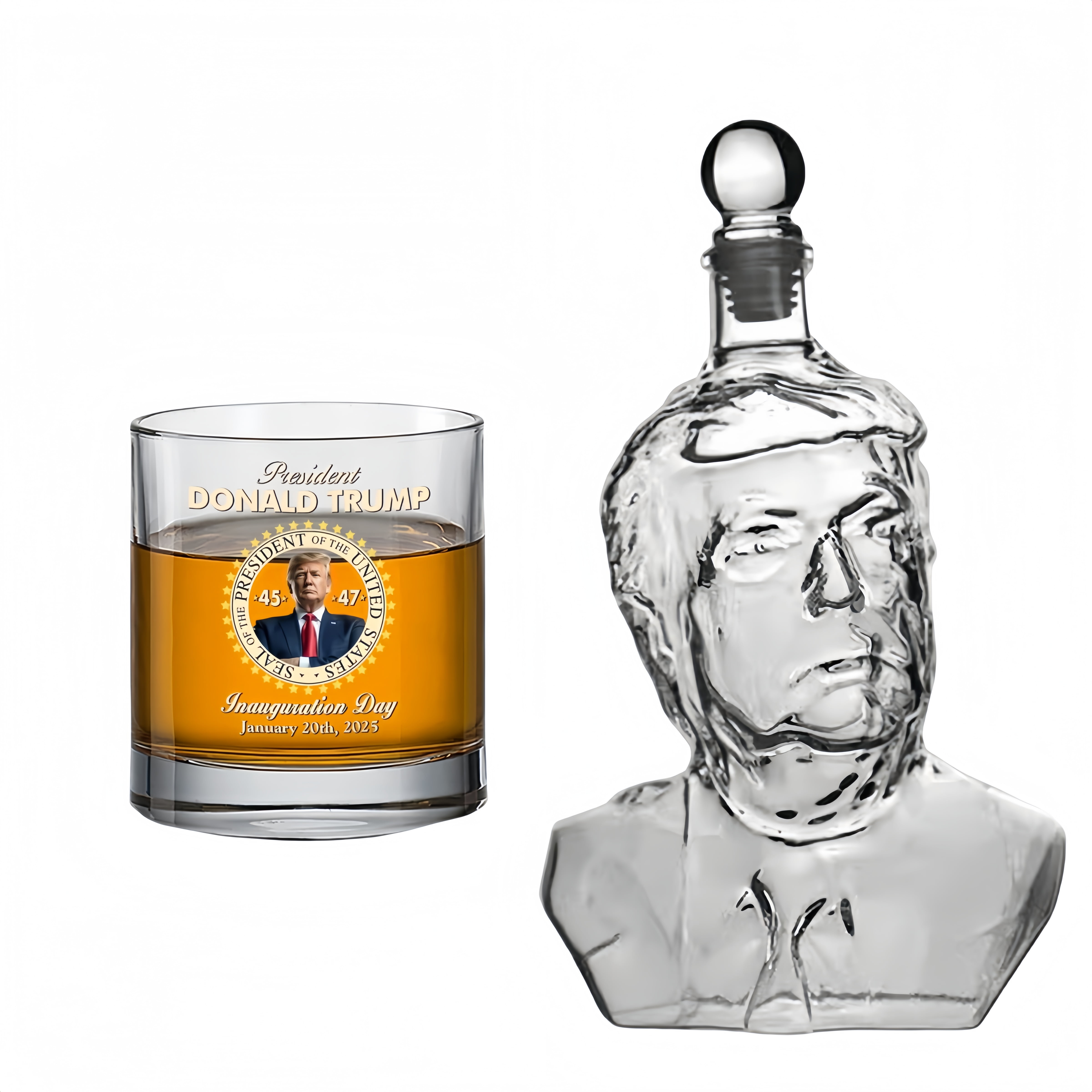 Trump Whiskey Glass, Funny Trump Whiskey Bottle, Political & Right Wing ...