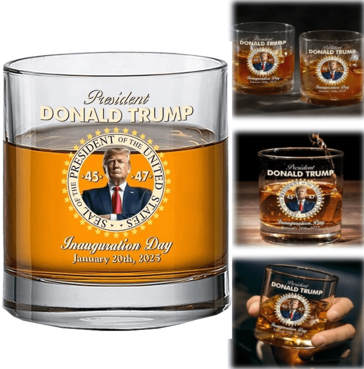 Trump Whiskey Glass, Political & Right Wing Conservative Gift, 45 ...
