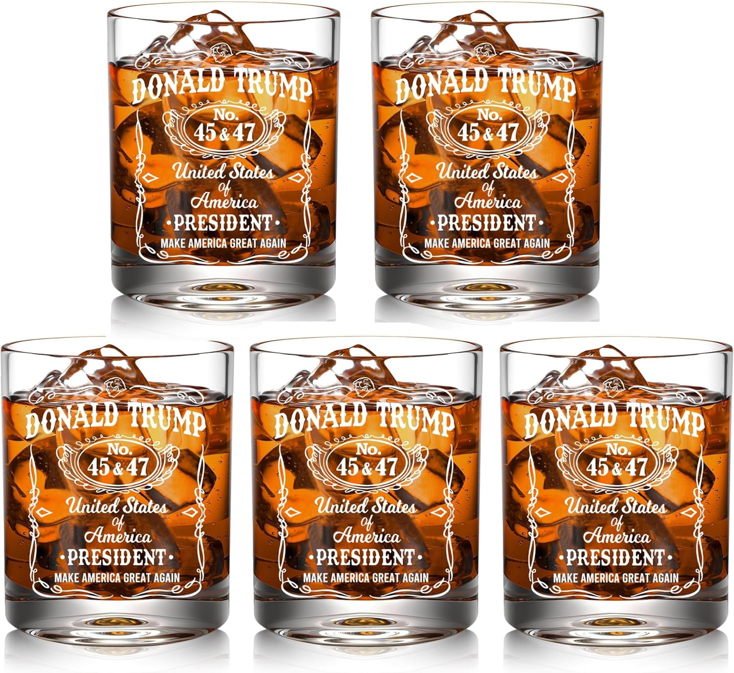Trump Whiskey Glass, Trump Whiskey Gifts for Men, 45-47-11oz Gift for ...