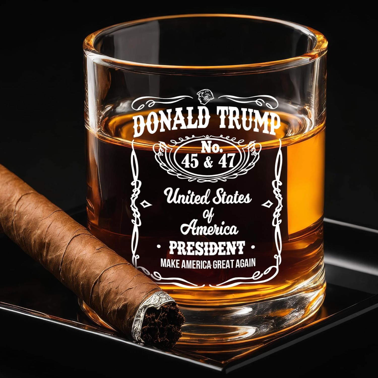 Trump Whiskey Glass - Whiskey Glass, Political Gift, Right Wing ...
