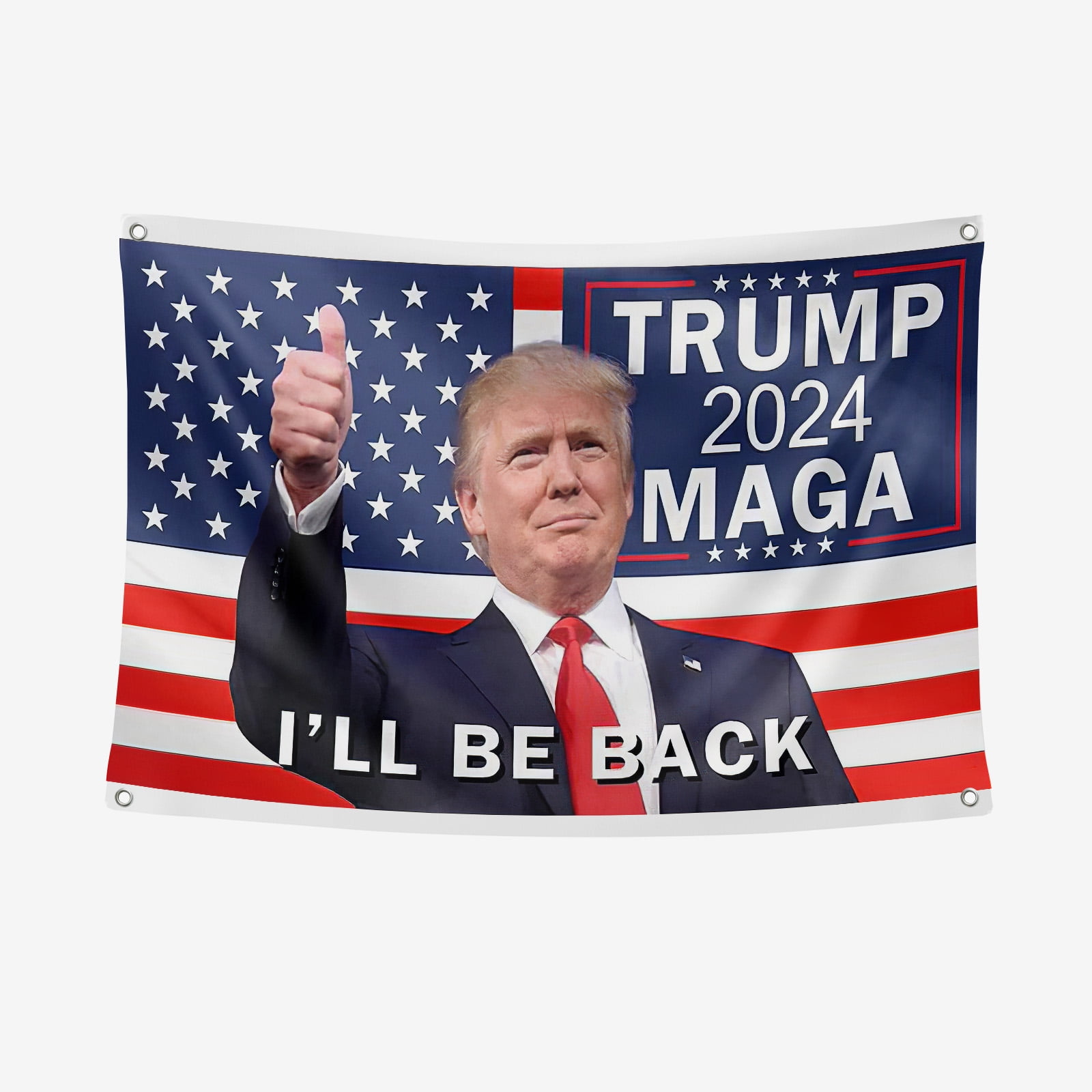 Trump Will be back 2024 maga Banner Backdrop - Walmart.com