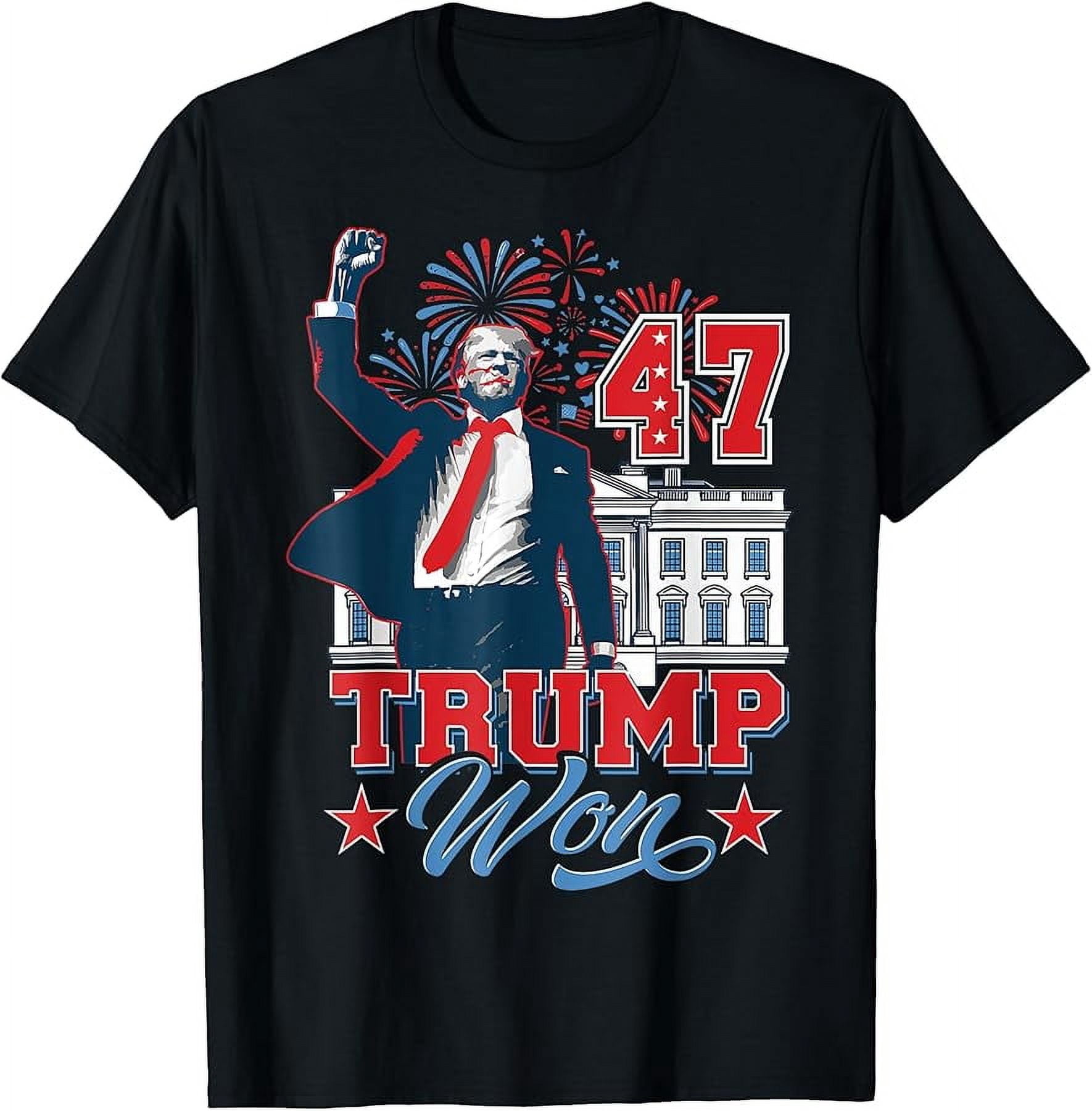 Trump Won Again 2024 Election President 47 th American Flag T-Shirt ...