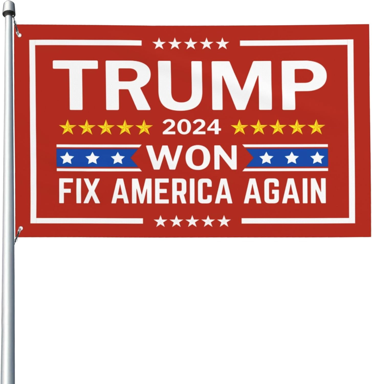 Trump Won Flag 3x5 Red, Dark 4547 Trump Winner 2024 Fix America Again ...
