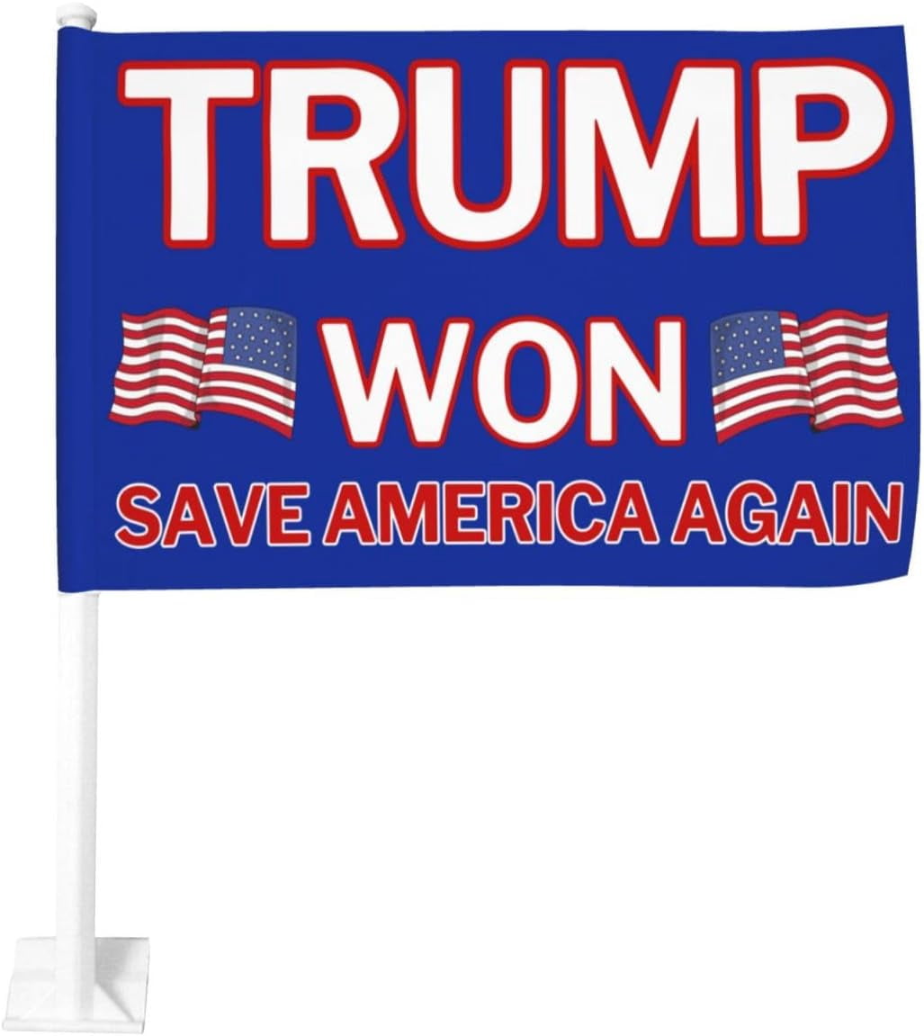 Trump Won Trump 2024 Flag Save America Again Vibrant Car Flag Double ...