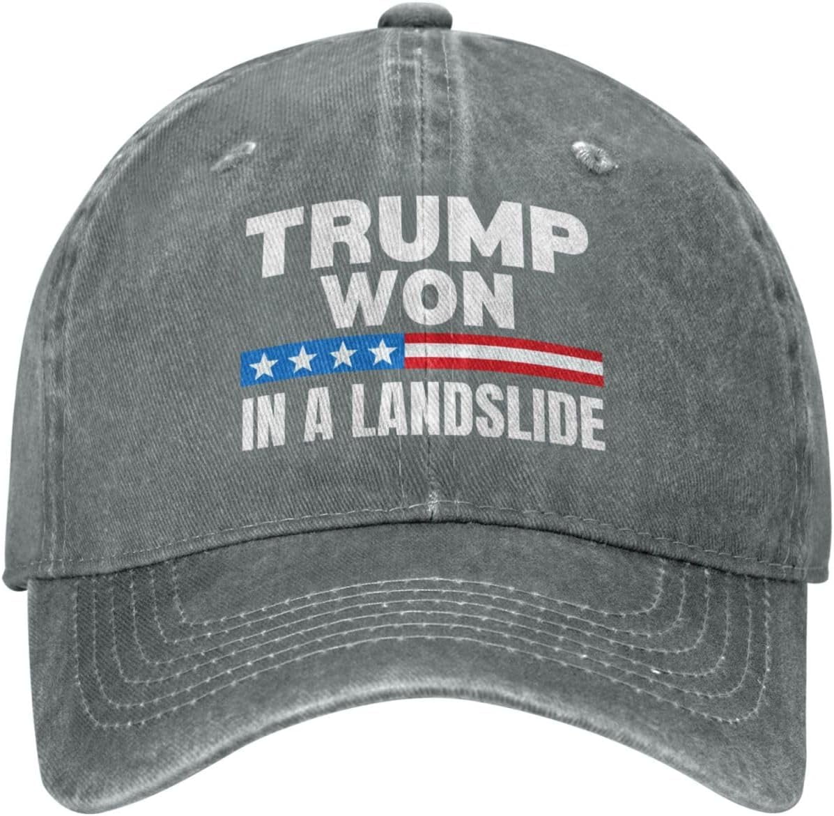 Trump Won by A Lot Flag 47th President Daddy's Home Denim Hat Cap ...
