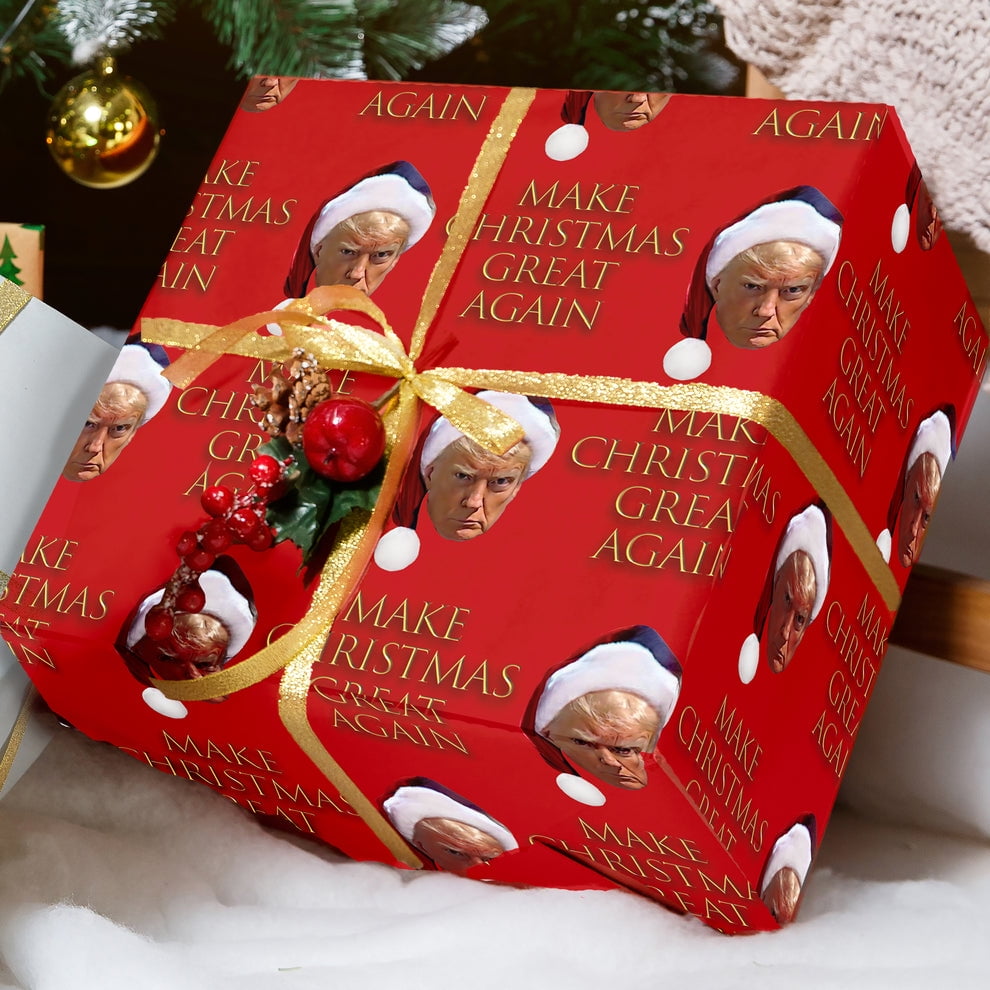 Trump Wrapping Paper – 4 Sheets of Patriotic Political Gift Wrap for ...