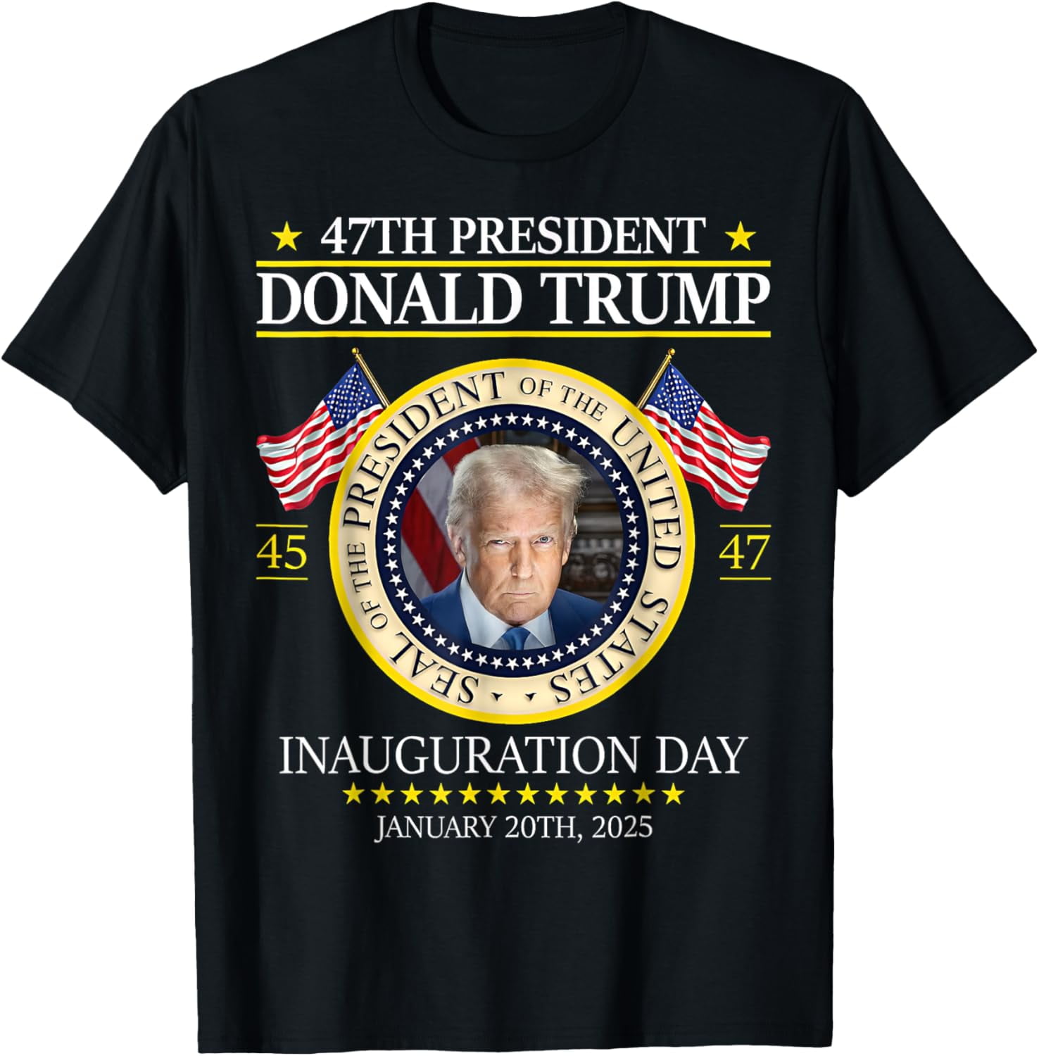 Trump's Official Inauguration Day, Trump New Portrait 2025 T-Shirt ...
