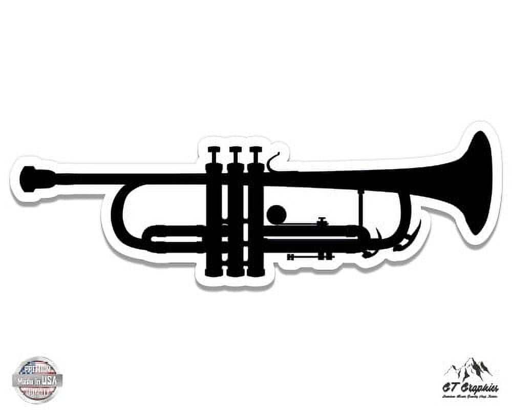 Trumpet - 3" Vinyl Sticker - For Car Laptop I-Pad Phone Helmet Hard Hat ...
