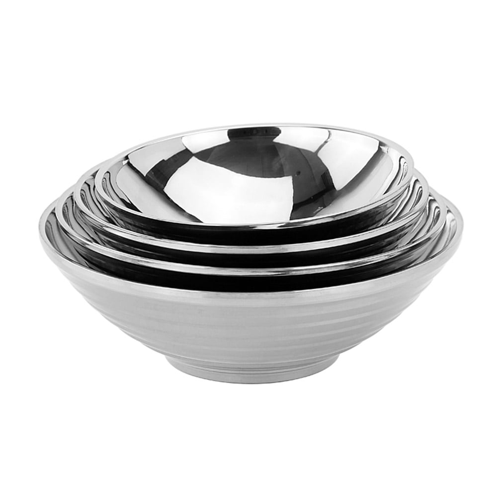 Trumpet Bowl Thicken Double Layer Big Bowls Large Serving Stainless ...