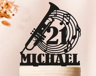 Trumpet Cake Topper,Music Cake Topper,Trumpet,Musician,Band Party ...