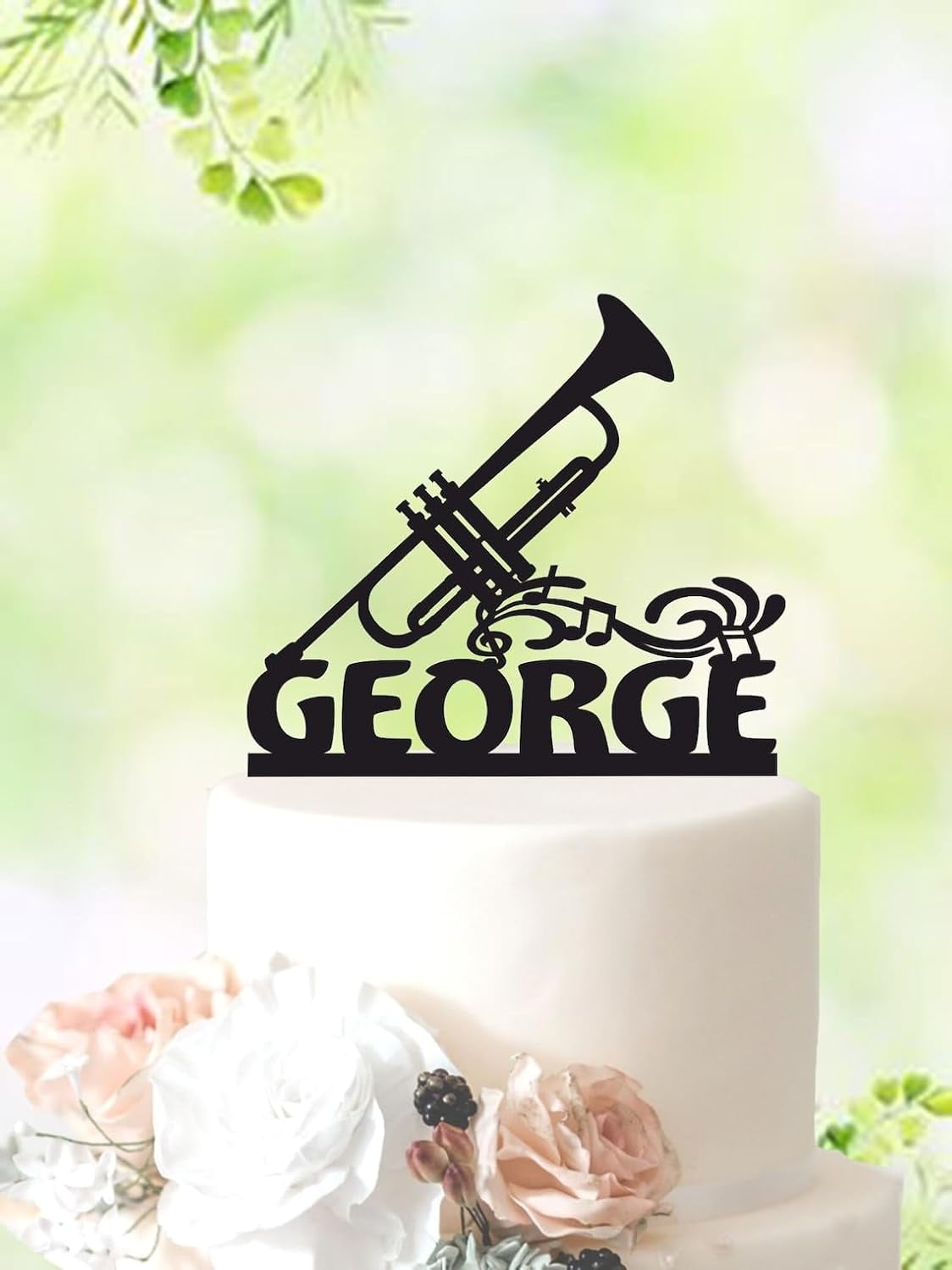 Trumpet Cake Topper,music notes cake topper,Musician Birthday ...
