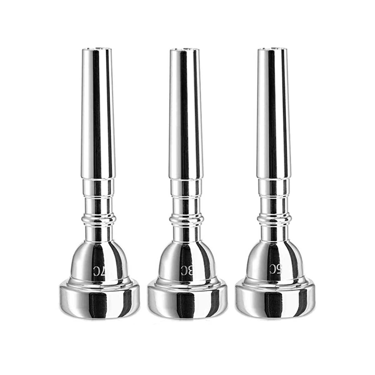 Trumpet Mouthpiece, 7C 5C 3C Silver Plated Mouthpiece for Beginners ...