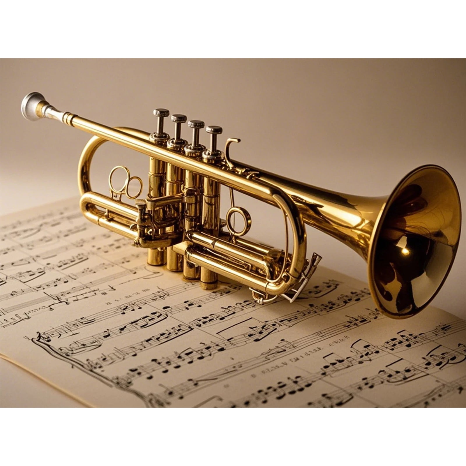 Trumpet with Music Notes Diamond Art 5D Diamond Painting DIY Kits Full ...