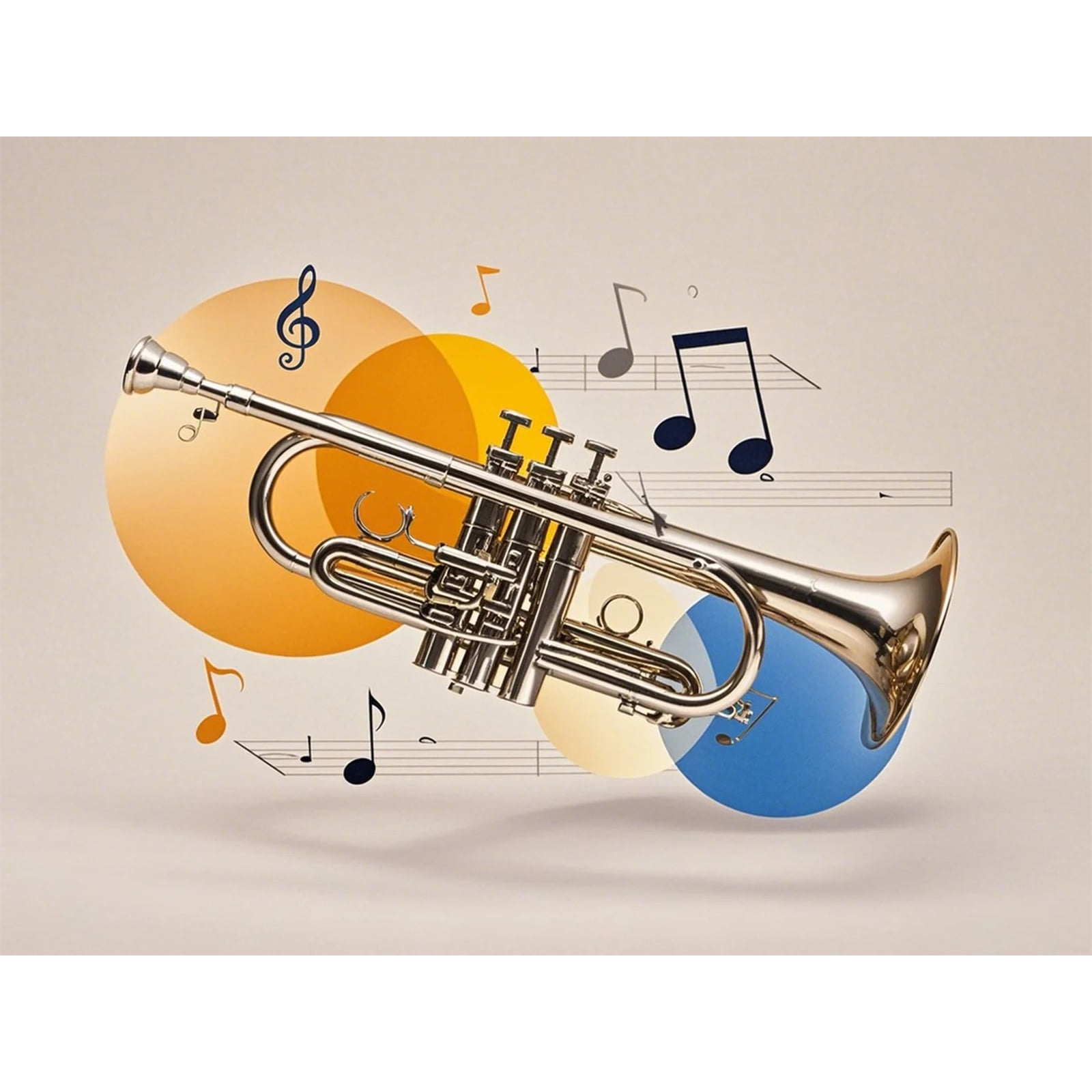 Trumpet with Music Notes Diamond Painting DIY Kits 5D Diamond Art Full ...