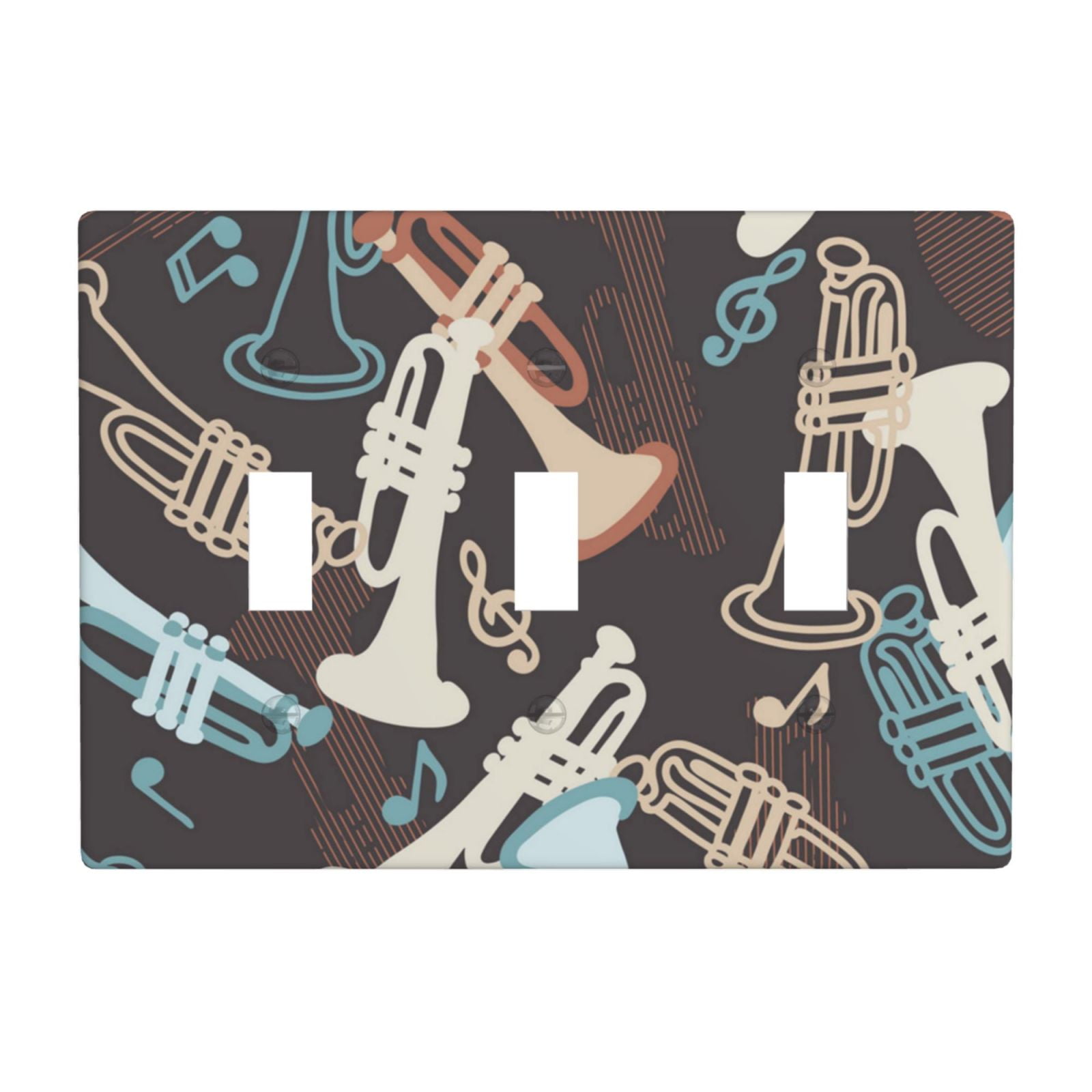 Trumpet Music Time Vintage 3 Gang Light Switch Cover Decorative Triple ...