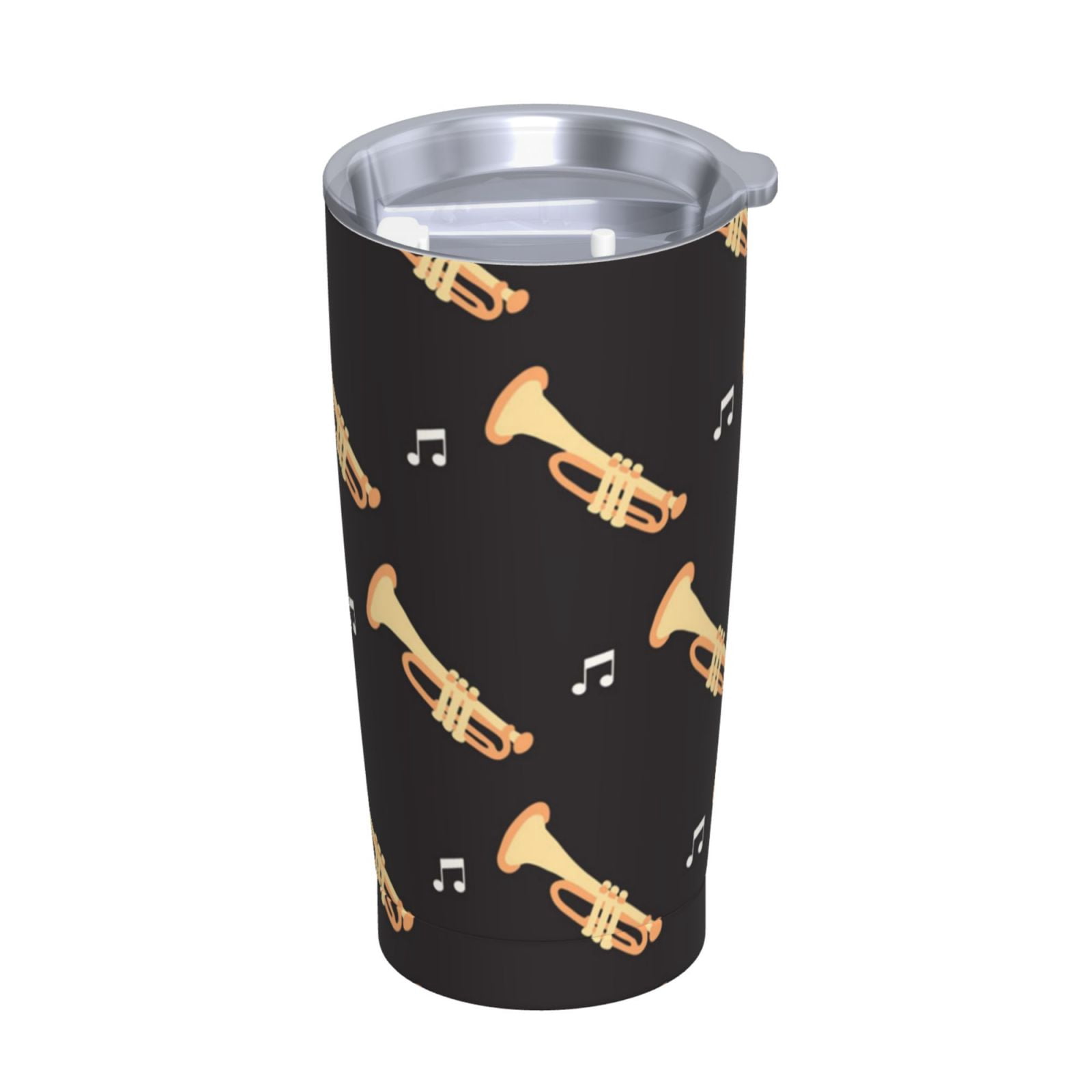 Trumpet Musical Instrument Retro Stainless Steel Tumbler with Lid and ...