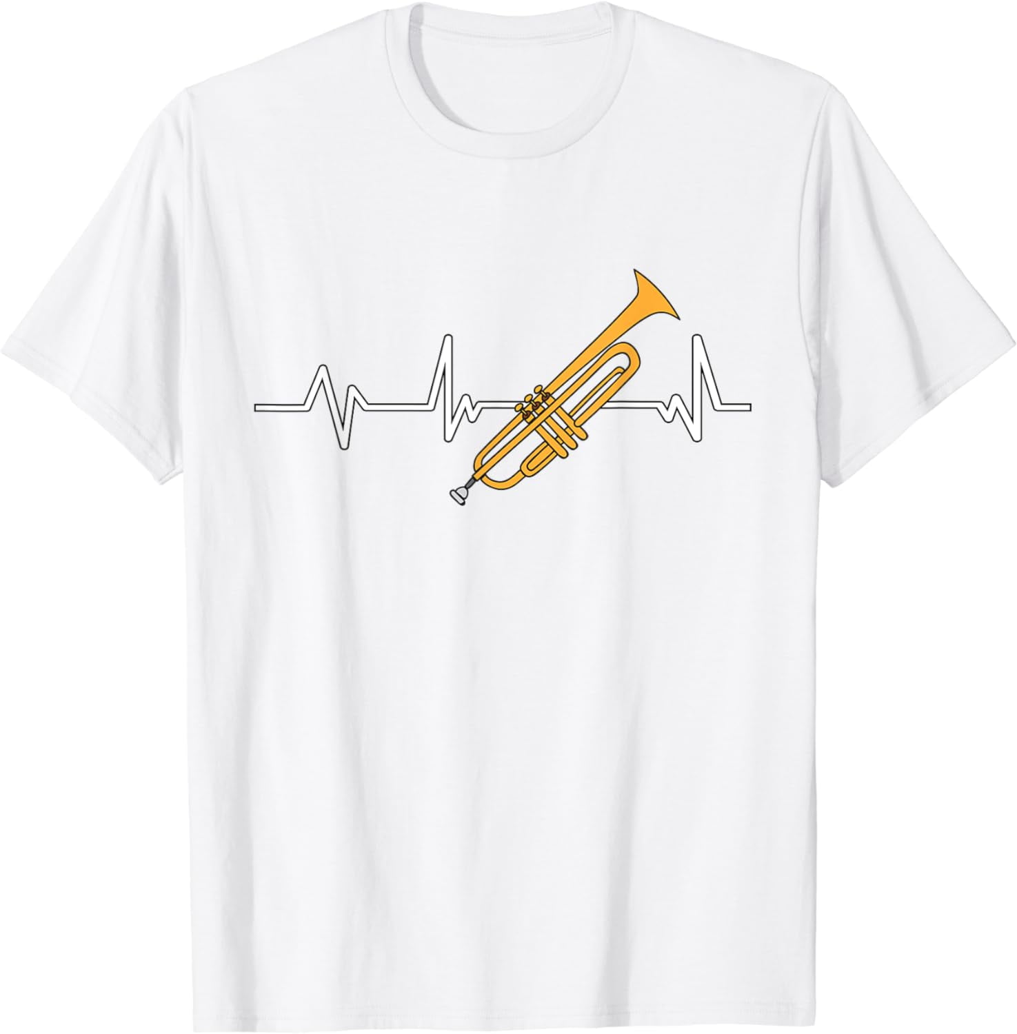 Trumpet Player Heartbeat EKG Gift Trumpet T-Shirt - Walmart.com