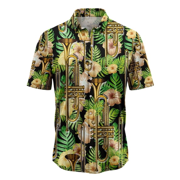 Trumpet Yellow Hibiscus Flower Aloha Hawaiian Shirt - Walmart.com