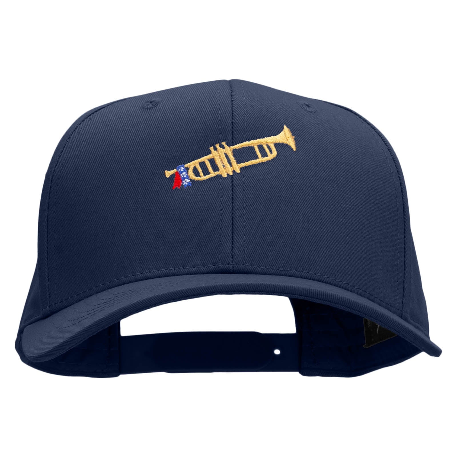 Trumpet with Flag Ribbon Embroidered Unconstructed High Profile Cotton ...