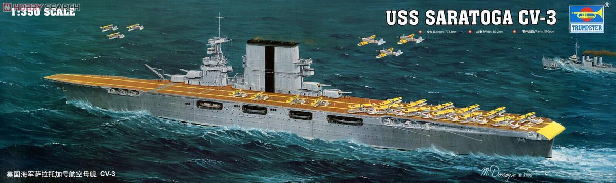 Trumpeter 05607 1:350 U.S.Navy Aircraft Carrier CV-3 Saratoga model kit ...