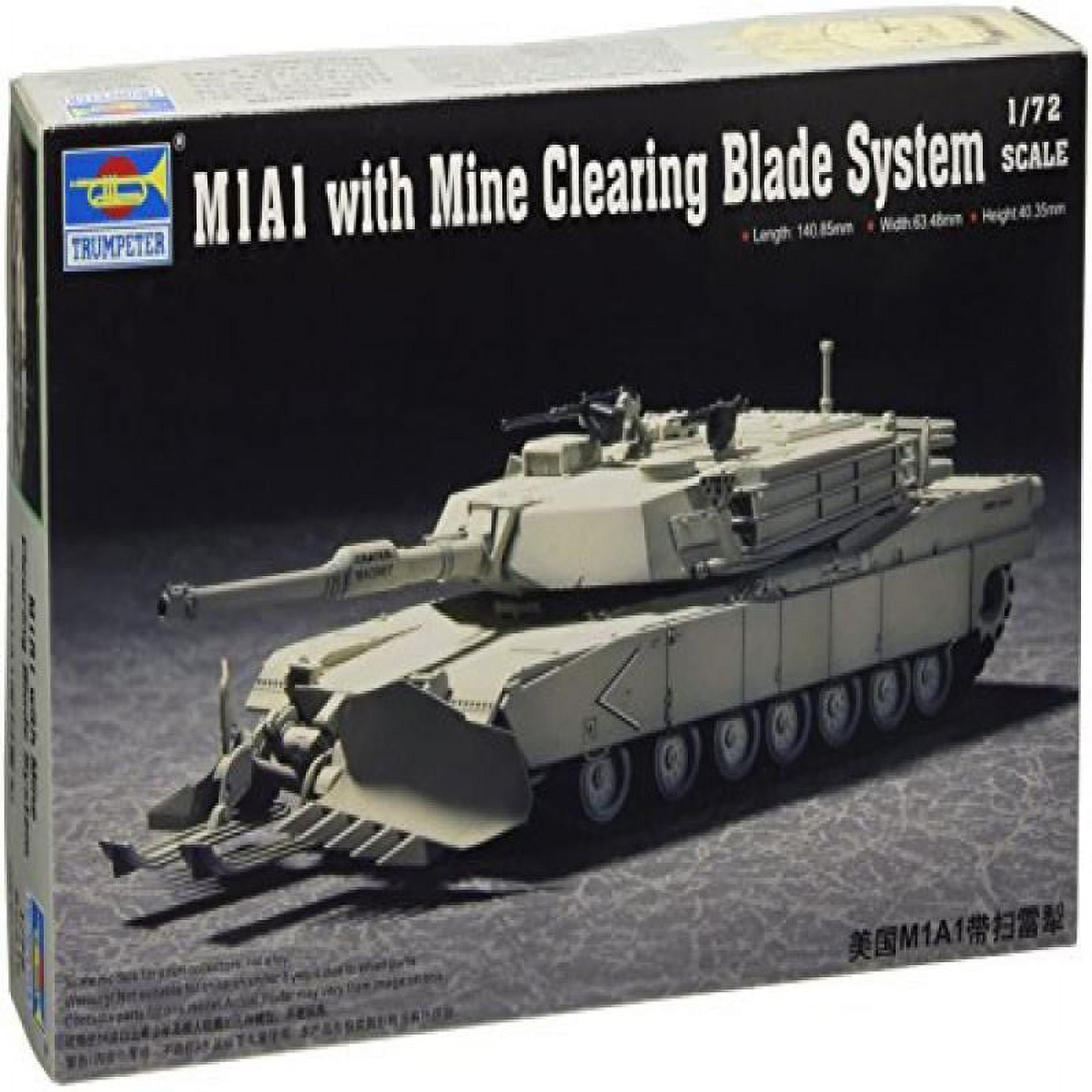 Trumpeter 1/72 US M1A1 Abrams Mine Clearing Tank - Walmart.com