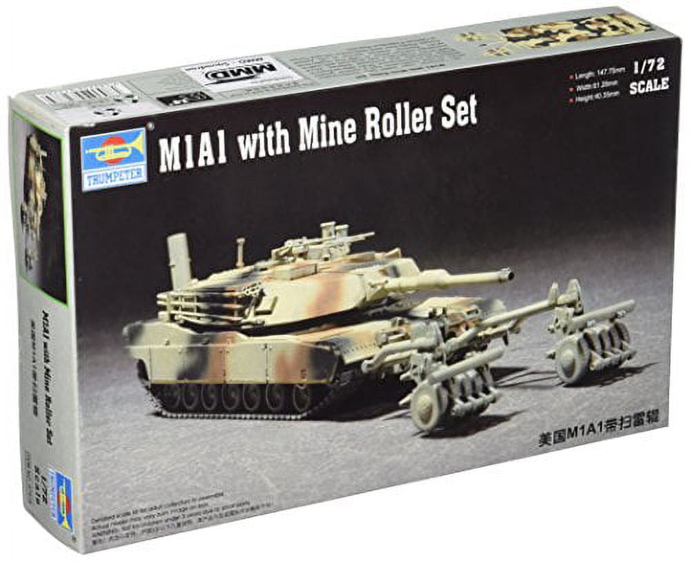 Trumpeter 172 M1A1 Abrams Tank with Mine Roller - Walmart.com