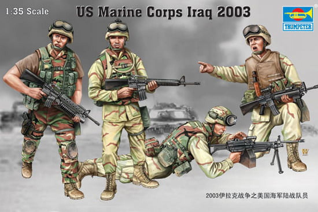 Trumpeter US Marine Corps Iraq 2003 Figure Set, Scale 1/35, 4-Pack ...