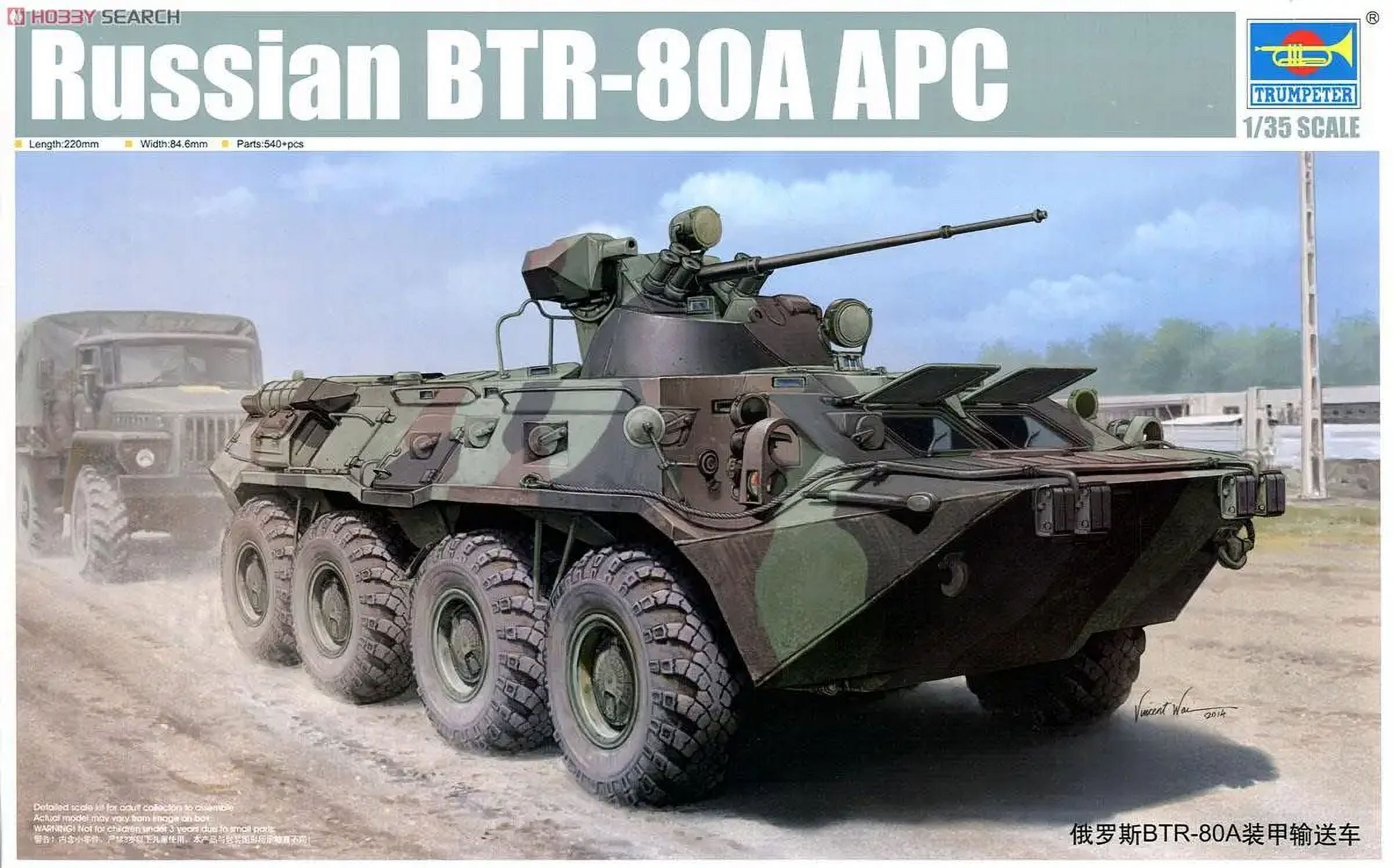 Trumpeter model 01595 1/35 Russian BTR-80A APC Model Kit - Walmart.com
