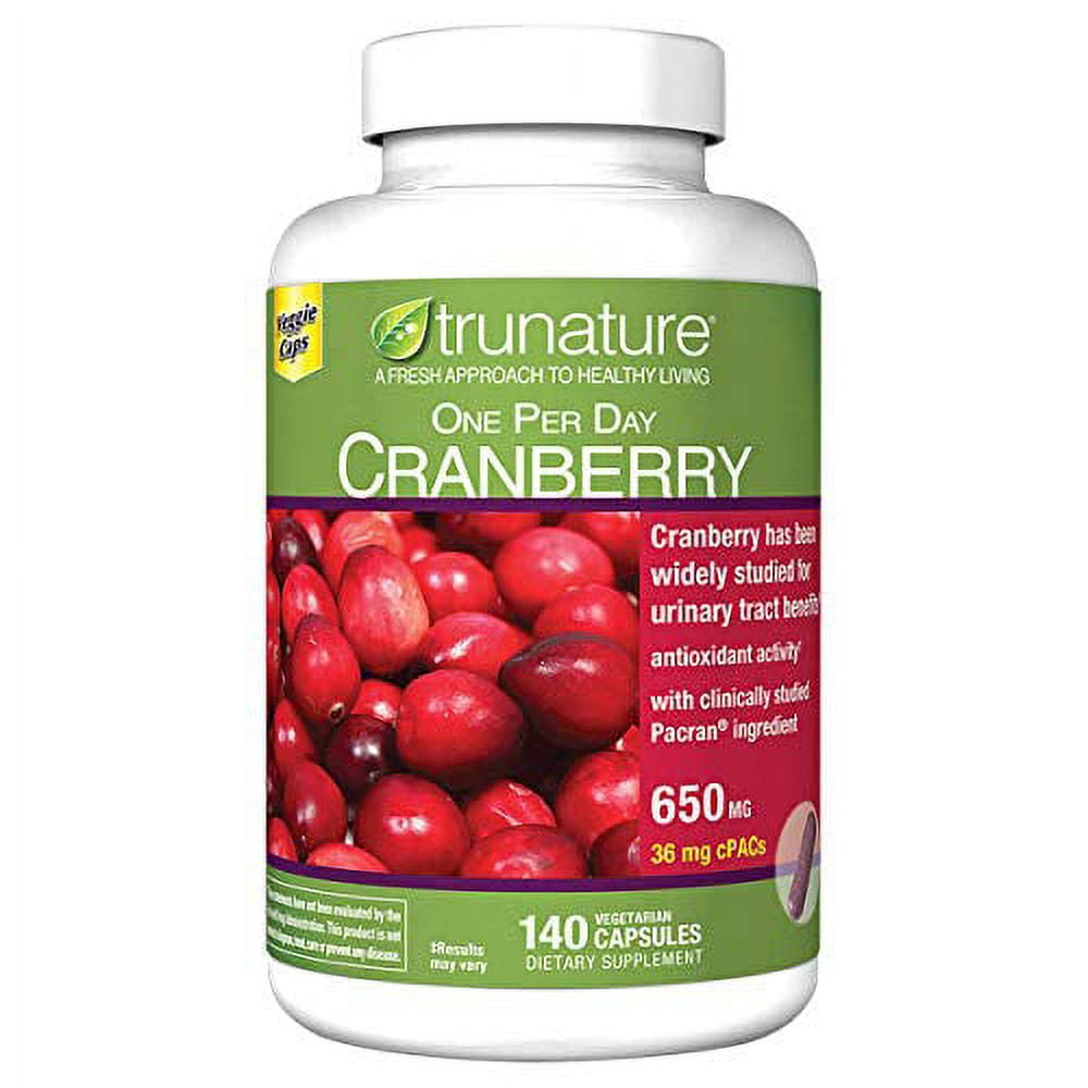 Trunature ONE PER Day Cranberry 650 mg 2 Packs (140 Capsules) - Walmart.com