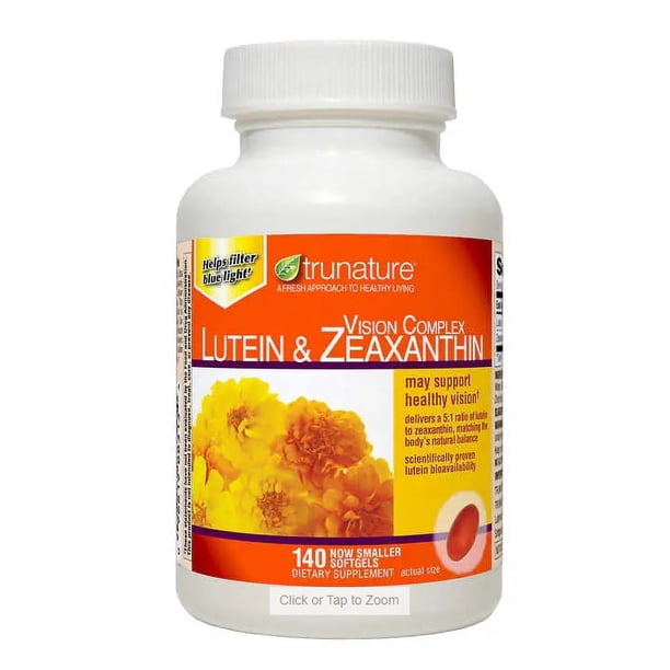 Trunature Vision Complex Lutein & Zeaxanthin, 140 Softgels - Walmart ...