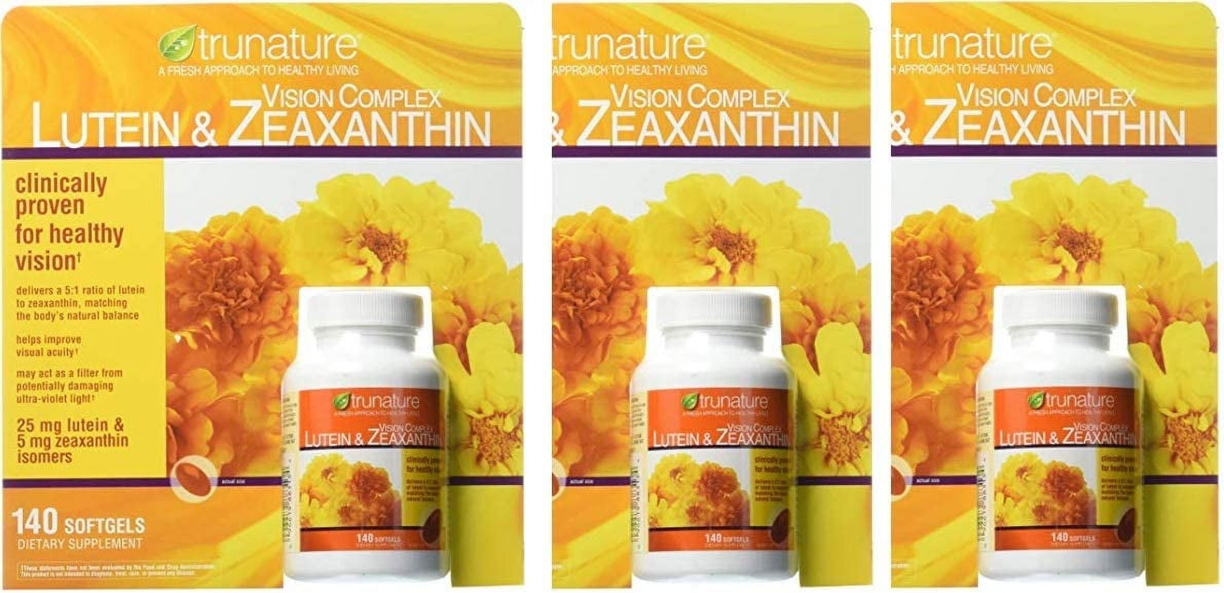 Trunature Vision Softgels Complex Lutein and Zeaxanthin Supplement, 140 ...