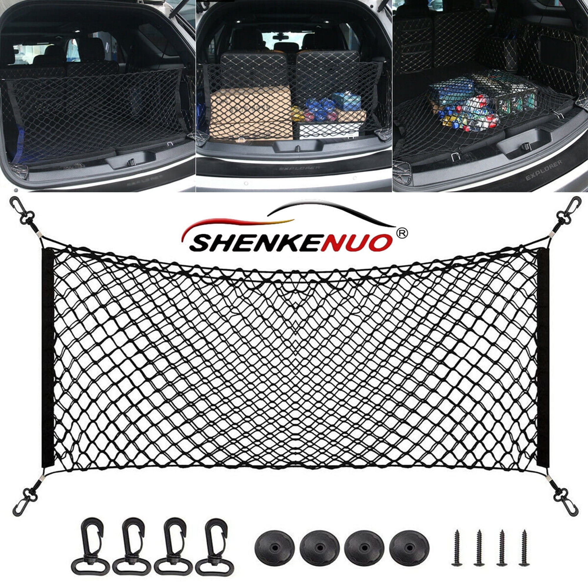 Trunk CARGO NET Car Nylon Elastic Mesh Organizer 4 Hook Rear For Chevy ...