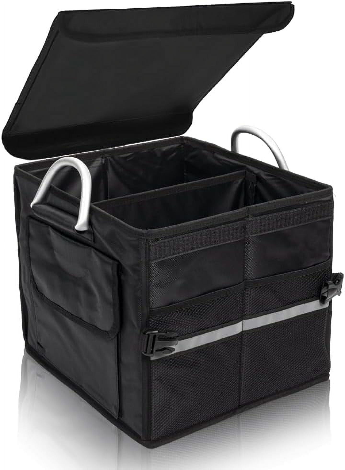 Trunk Organizer With Lid,Small,Black 28L,For SUV Car Truck,Collapsible ...