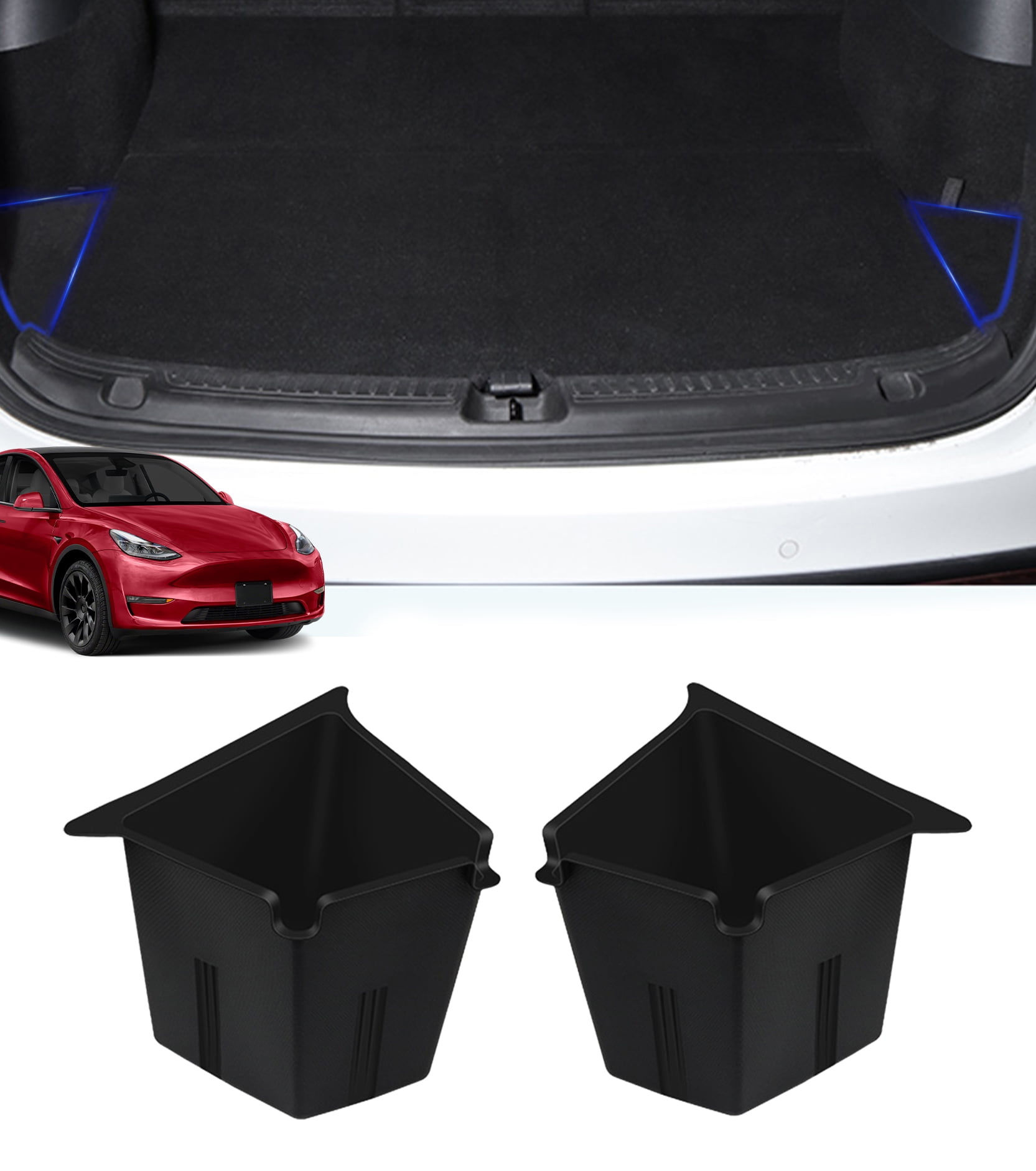 Trunk Organizer Set of 4 Side Buckets Without Lid For 2017 - 2025 Tesla ...