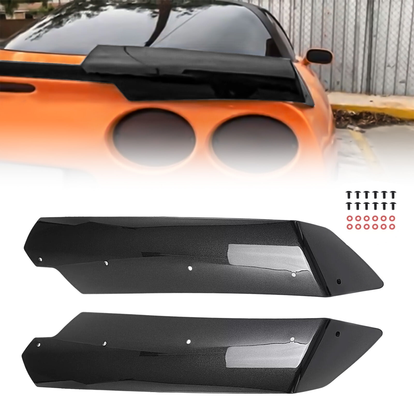 Trunk Spoiler Wing Side Winglets For 15-19 Chevy Corvette C7 Gloss Blk ...