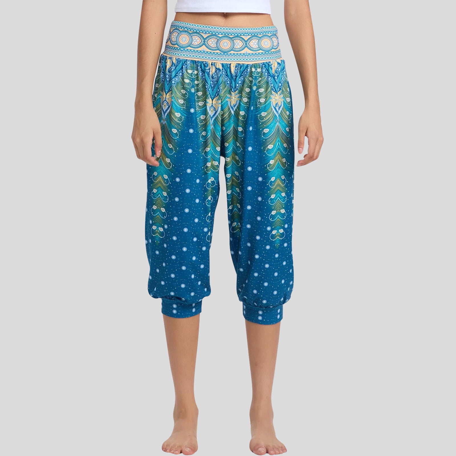 Trupants 2025 Trendy Womens Printed Capri Pants for Summer Ladies with ...