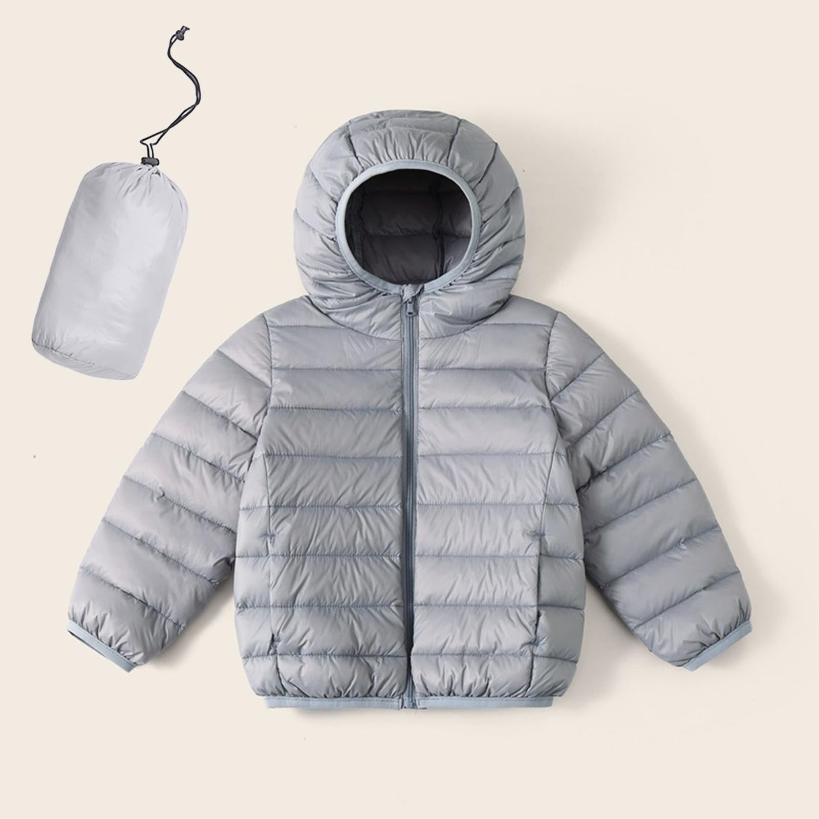 fnnxnal Big Girls 7T Lightweight Puffer Jacket - Light Blue, Packable ...