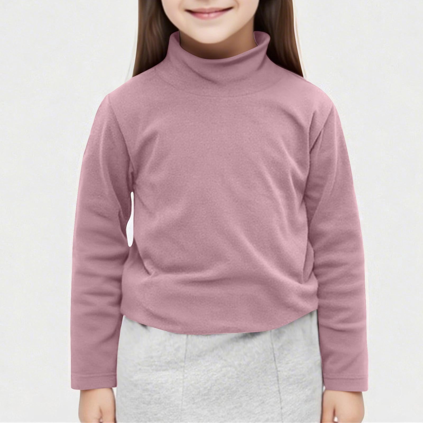 Trupants Big Girls Pink 10T Cotton Turtleneck Shirt, Long Sleeve, Soft ...