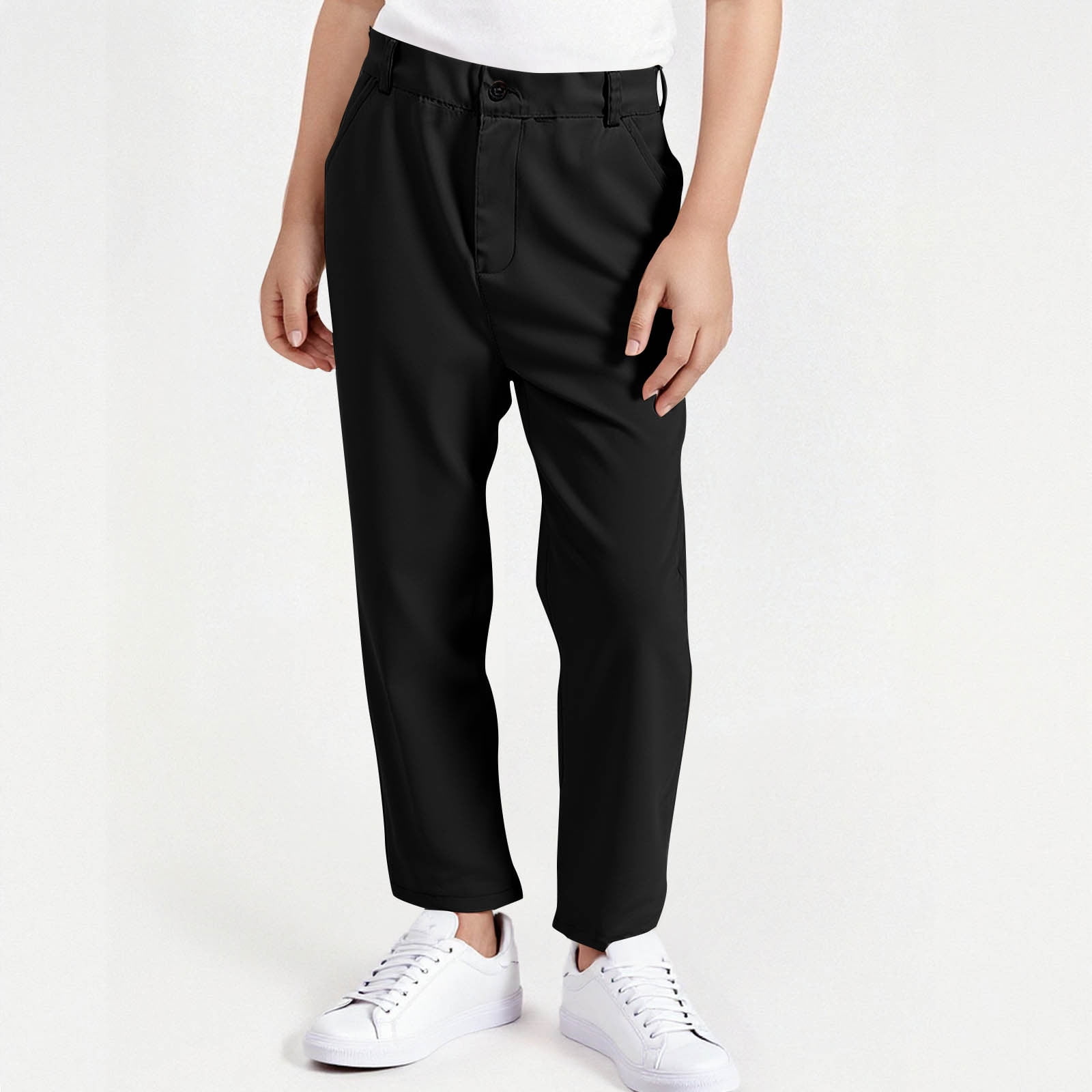 fnnxnal Juniors' Black School Uniform Pants 17-18T - 100% Polyester ...