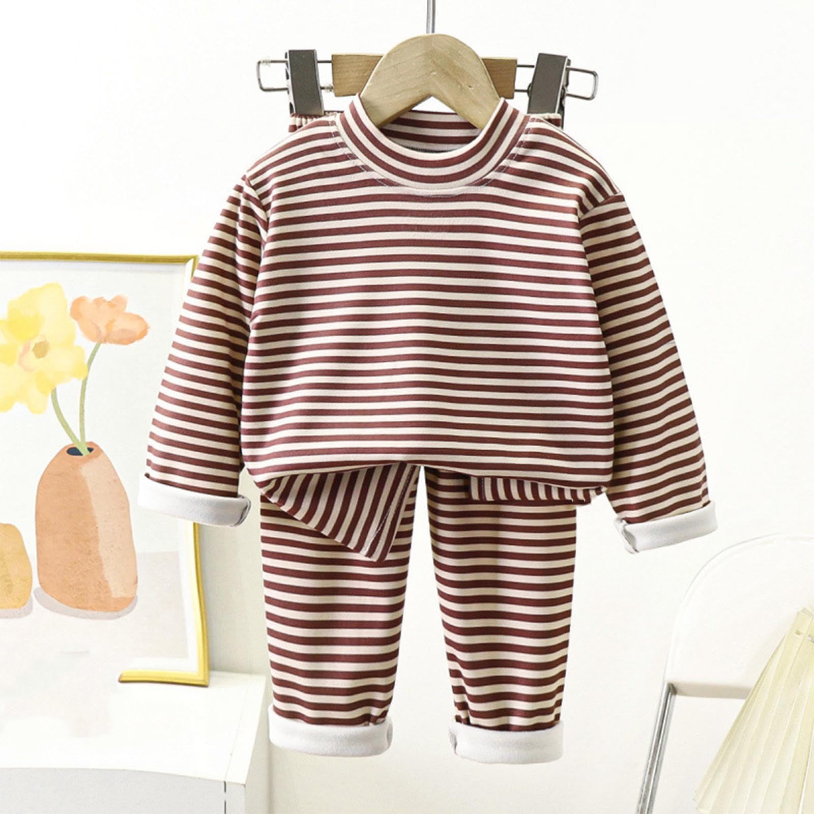 Trupants Little Girls 5T Brown Striped 2-Piece Outfit - Flock Fabric ...