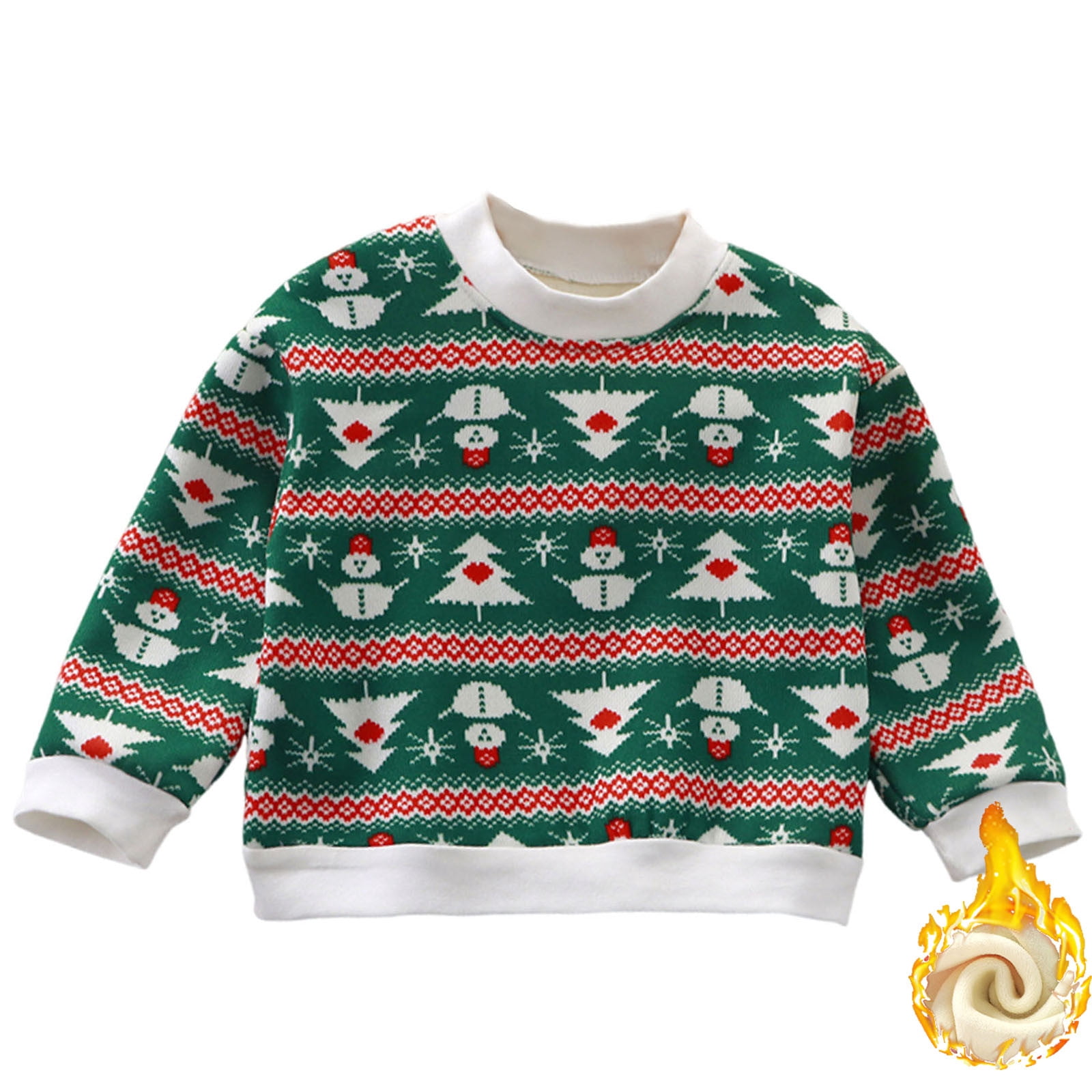 Trupants Little Girls Christmas Sweater 5-6T Green - Fleece-Lined ...