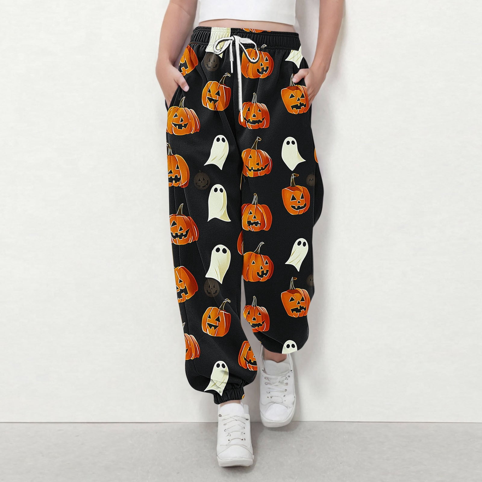 Trupants Little Girls Halloween Sweatpants 5-6T, Orange with Pumpkin ...