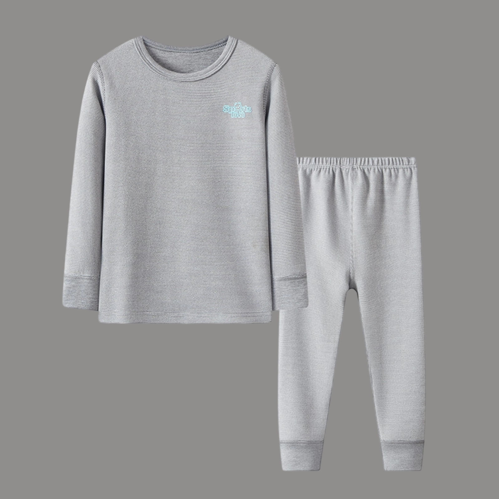 Trupants Toddler 3T Gray Cotton Thermal Underwear Set - 2-Piece, Soft Breathable for Layering ...