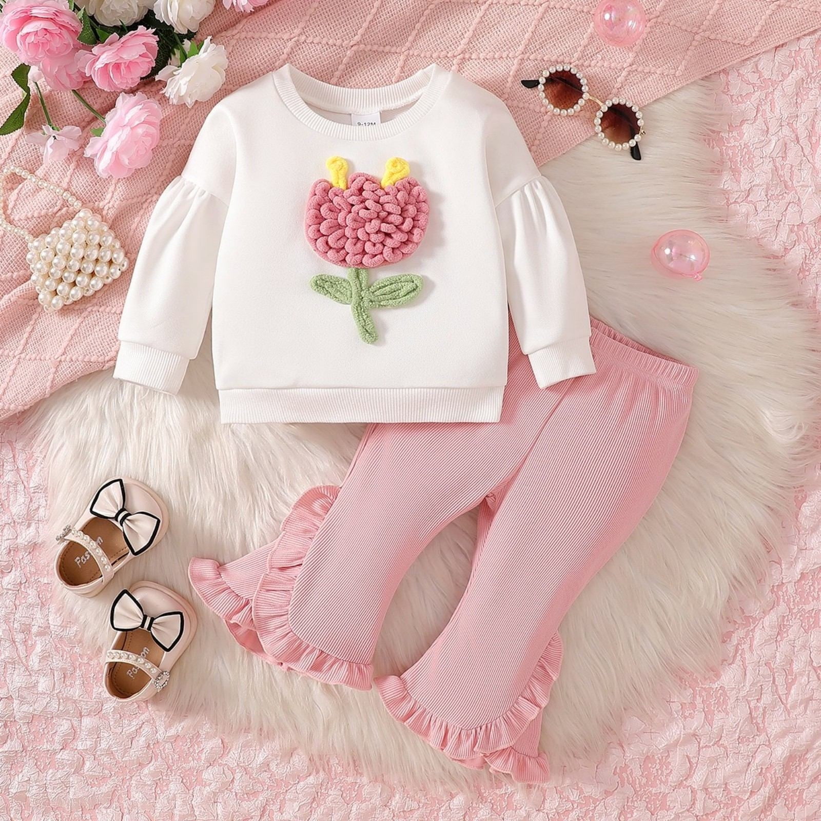 fnnxnal Toddler Girl Pink Clothing Set - 4-5T 100% Cotton Outfit with ...