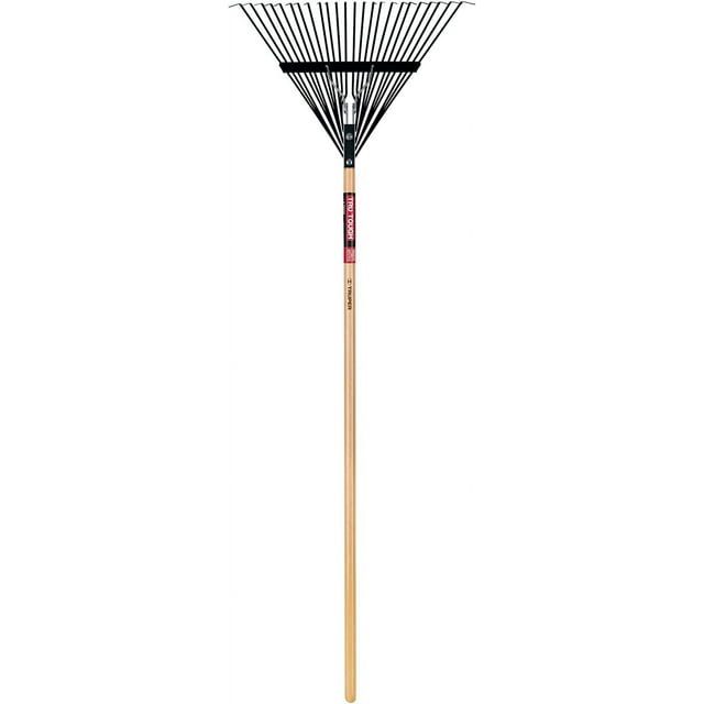 Truper 30480 Steel Leaf Rake 24 Tines - 24-Inch Head, 54-Inch Wood ...